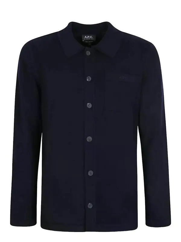 A.p.c. Wool Button-up Jacket - Blue
