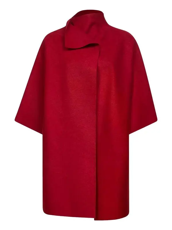 Harris Wharf London Folded-neck Virgin Wool Cape Coat - Red