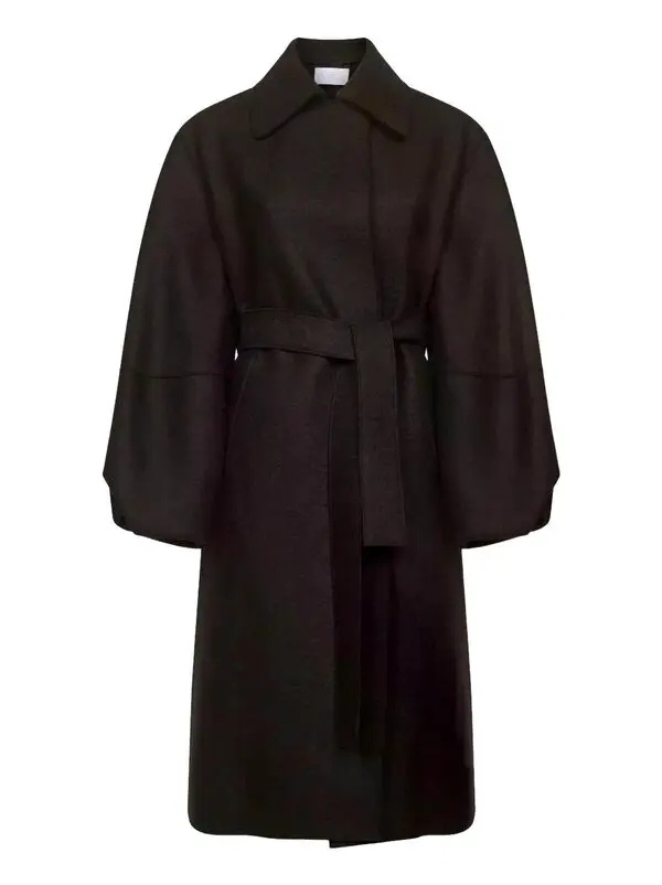 Harris Wharf London Balloon-sleeve Belted Coat - Brown