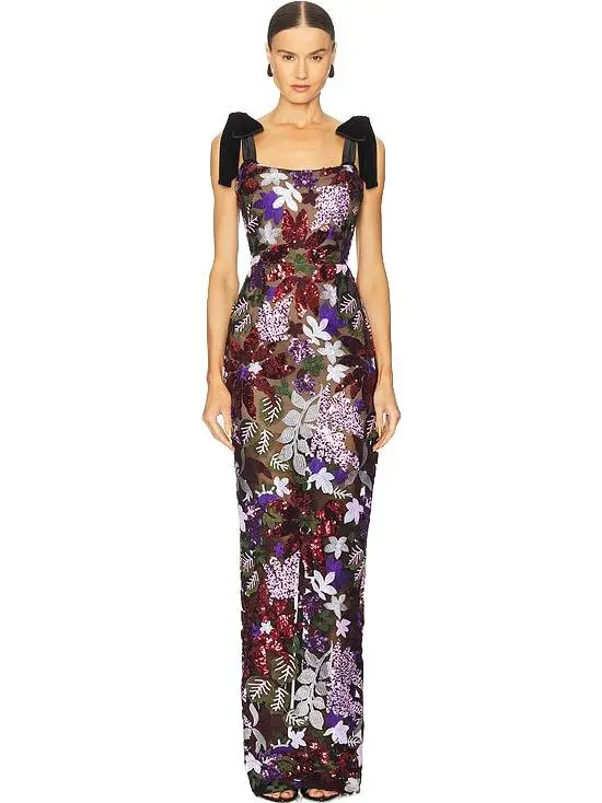BRONX AND BRONCO Dahlia Maxi Dress - Purple Multi