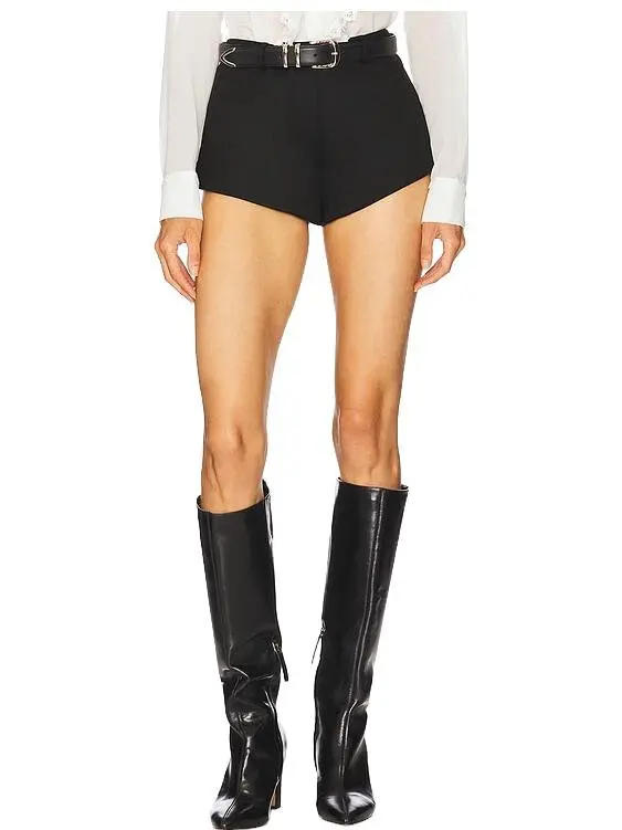 Bardot Jayla Faux Suede Mini Short - Black