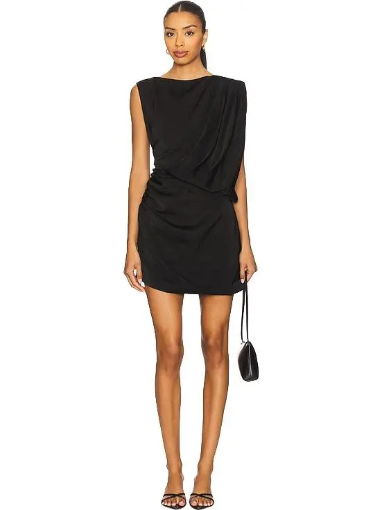 ELLIATT Brigid Asymmetrical Mini Dress - Black