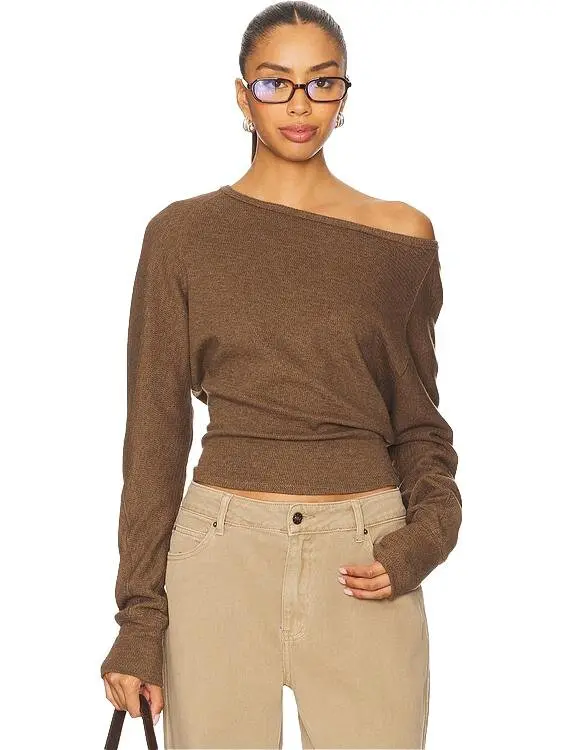 Free People Jess Long Sleeve - Coco Brown Heather