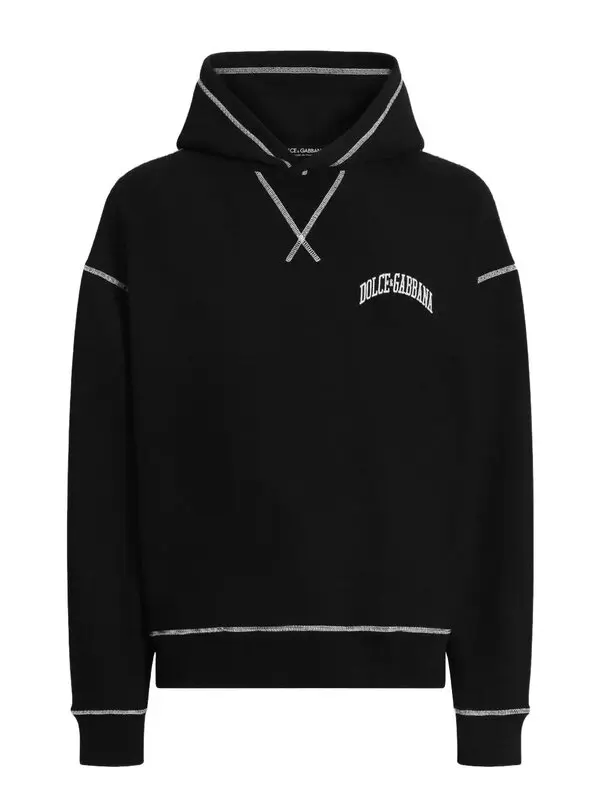 Dolce & Gabbana Contrast-stitch Hoodie - Black