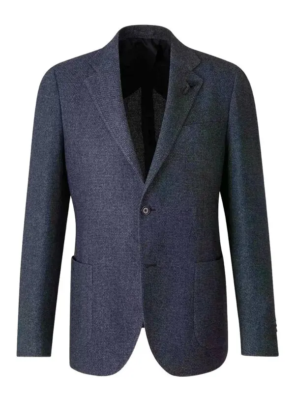 LARDINI Textured Single-breasted Jacket - Blue