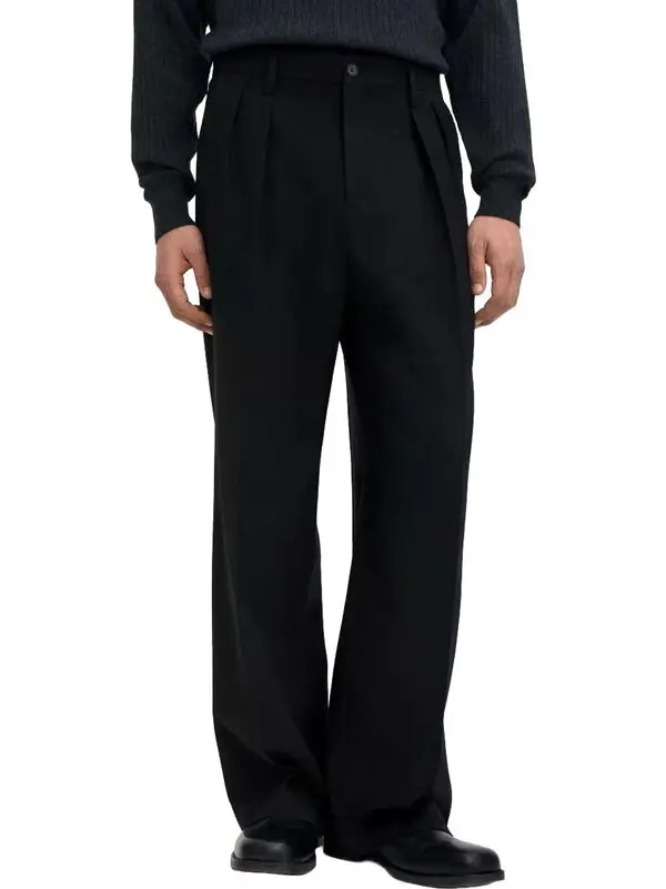Filippa K Pleated Wide Leg Trousers - Black