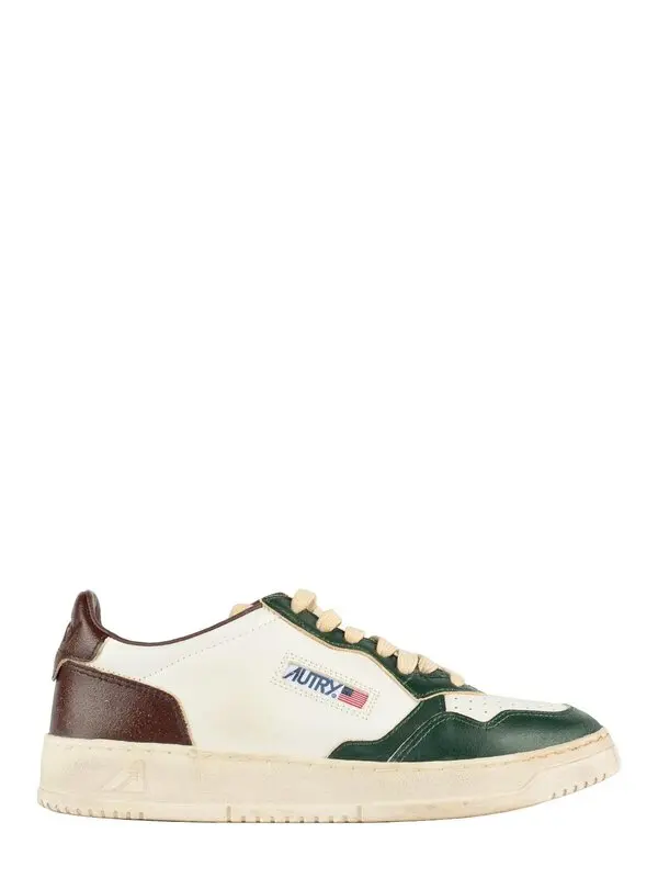 AUTRY Medalist Low Super Vintage Sneakers - White, Brown, Green