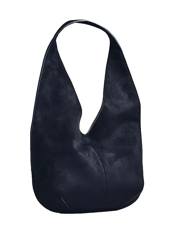 Anthropologie Dara Faux Suede Slouchy Shoulder Bag - Black