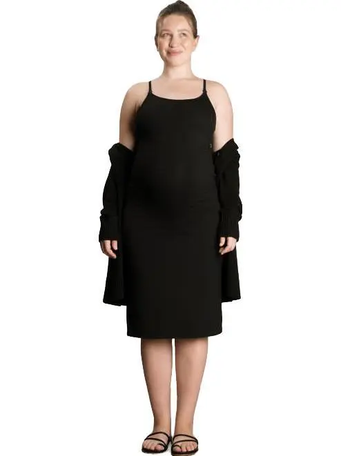 NOM MATERNITY Maternity & Nursing Nightgown - Black