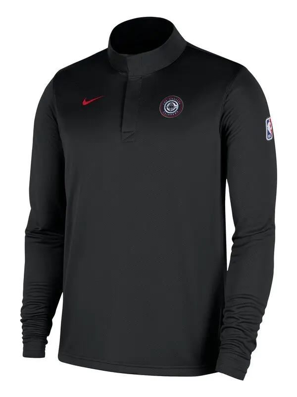 Nike La Clippers Dri-fit Nba 1/4-zip Long-sleeve Top - Black