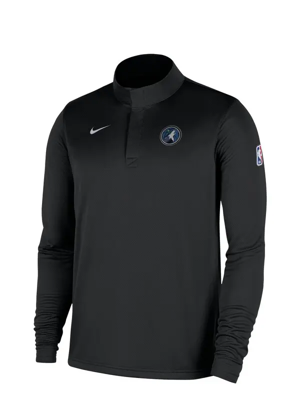 Nike Minnesota Timberwolves Dri-fit Nba 1/4-zip Long-sleeve Top - Black