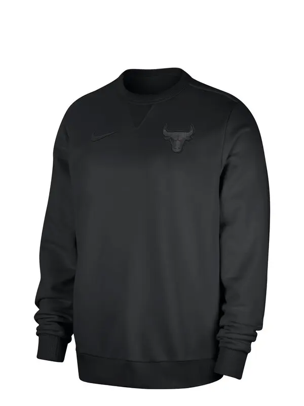 Nike Chicago Bulls Standard Issue Dri-fit Nba Crew-neck Sweatshirt - Black