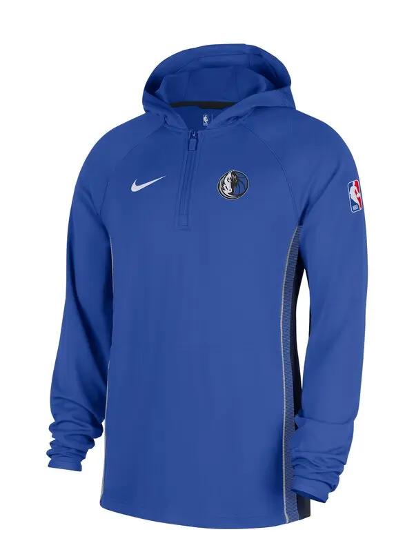 Nike Dallas Mavericks Zoned Dri-fit Nba 1/4-zip Hoodie - Blue