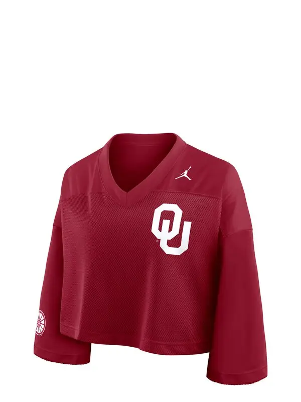 JORDAN Oklahoma Dri-fit Cropped Top - Red