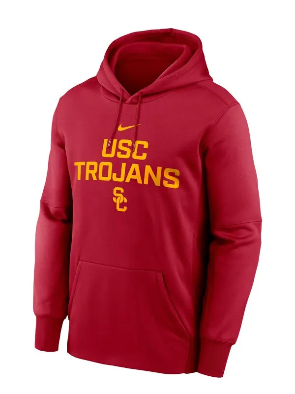 Nike Usc Team Stacked Therma College Pullover Hoodie - Red