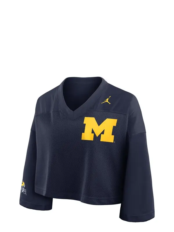 JORDAN Michigan Jersey Dri-fit College Cropped Top - Blue