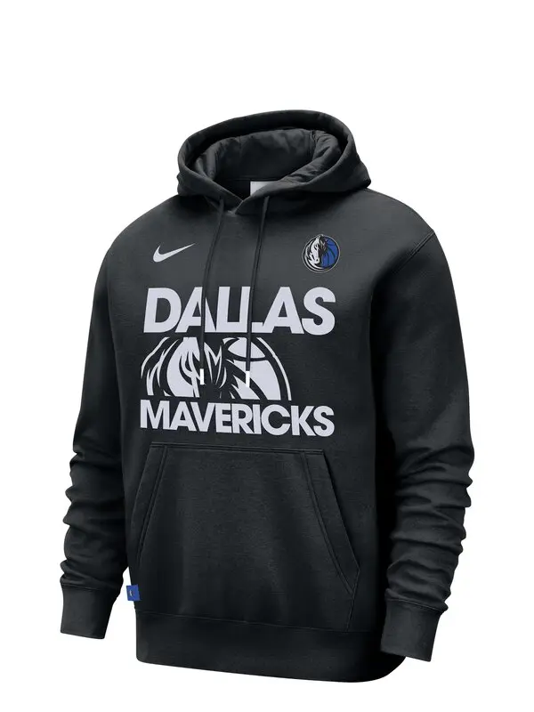 Nike Dallas Mavericks Club Courtside Nba Pullover Hoodie - Black