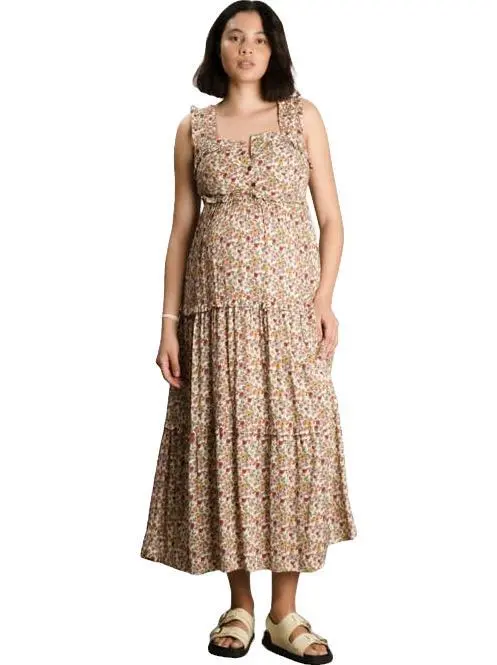 NOM MATERNITY Emma Maternity & Nursing Maxi Dress - Warm Floral