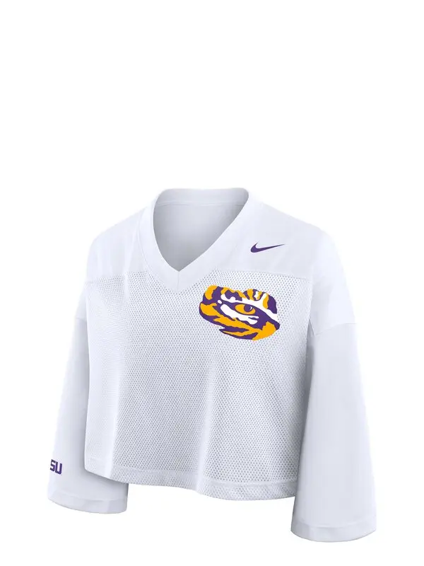 Nike Lsu Dri-fit Cropped Top - White