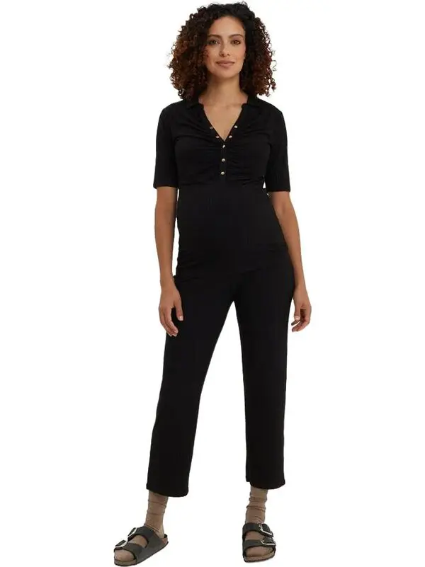 NOM MATERNITY Calista Maternity & Nursing Top - Black