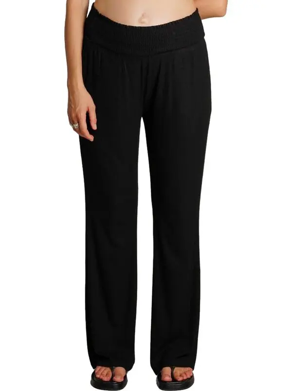 NOM MATERNITY Rib Maternity Pants - Black