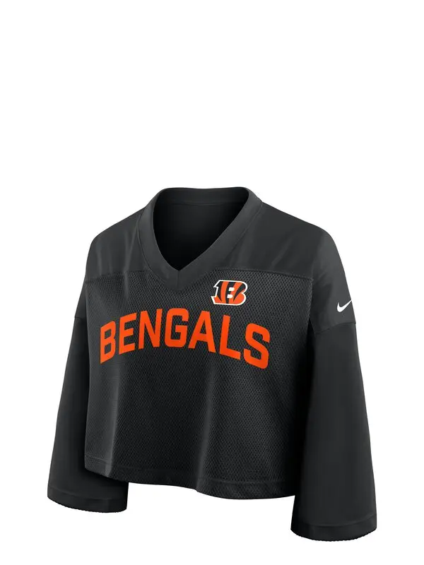 Nike Cincinnati Bengals Dri-fit Nfl Cropped Top - Black