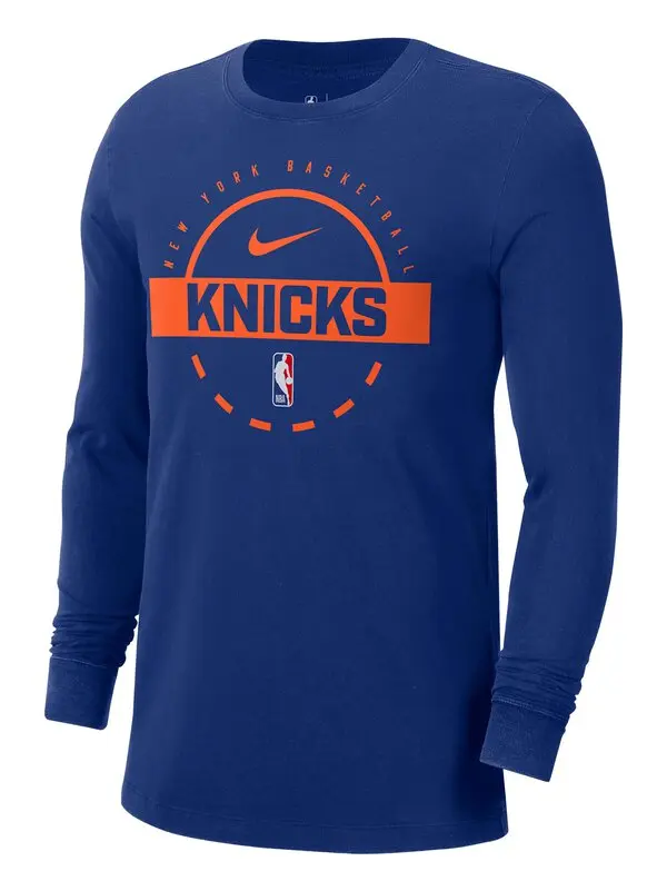 Nike New York Knicks Nba Practice Long-sleeve T-shirt - Blue