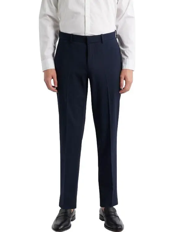 OPEN EDIT Slim Fit Flat Front Stretch Suit Pants - Navy Night