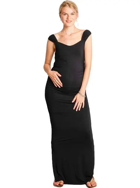 NOM MATERNITY Zoey Body-con Maxi Dress - Black