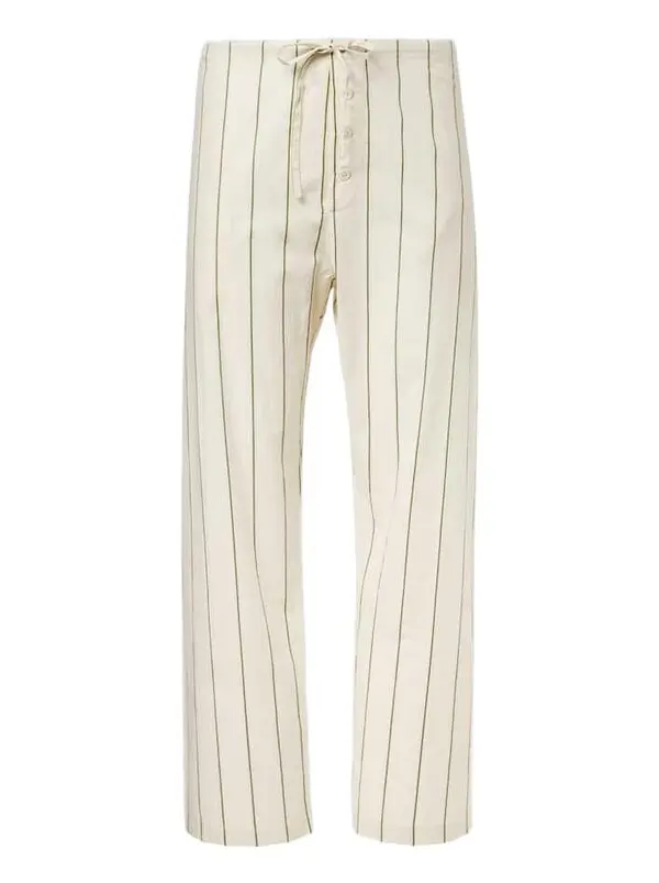 BODE Celery Striped Cotton Pajama Pants - White