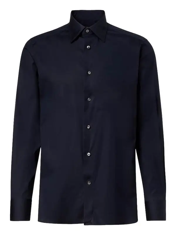Zegna Cotton-blend Shirt - Blue