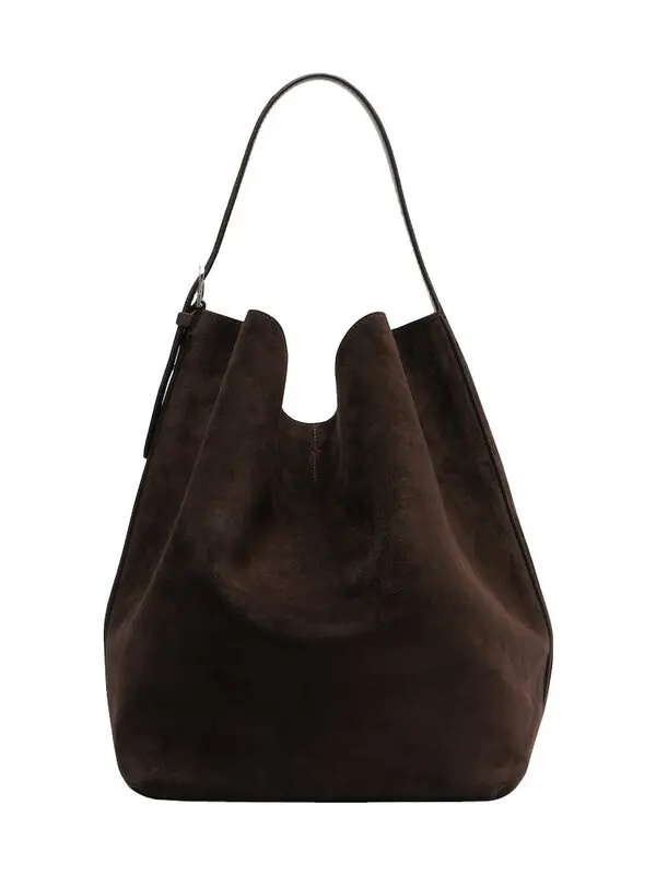 TOTÊME Belted Large Suede Tote Bag - Brown