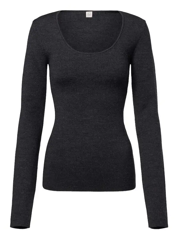 TOTEME Compact Wool-blend Sweater - Grey