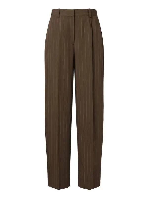 TOTEME Pinstriped Straight Pants - Green
