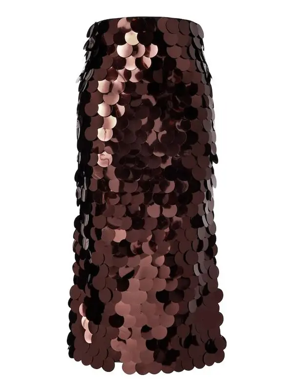 ROKSANDA Sequined Midi Skirt - Brown