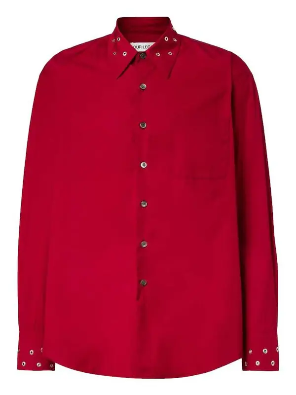 Our Legacy Above Embellished Cotton Poplin Shirt - Red
