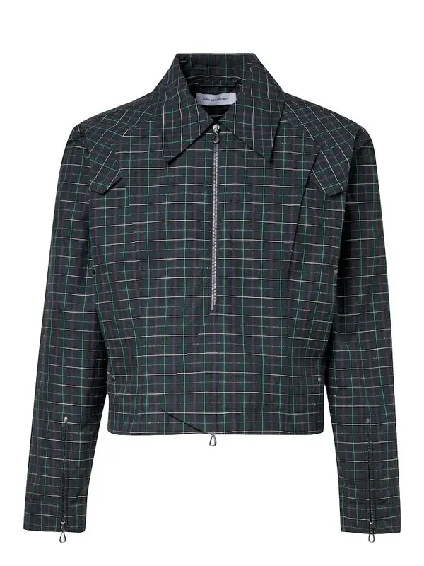 KIKO KOSTADINOV Kraner Checked Cotton-blend Jacket - Green