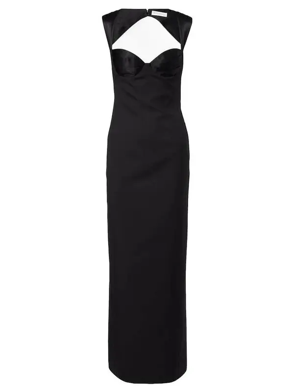 Nina Ricci Cutout Virgin Wool Corset Gown - Black