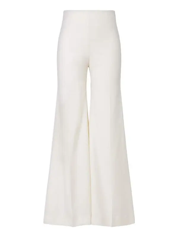 Nina Ricci Virgin Wool Flared Pants - White