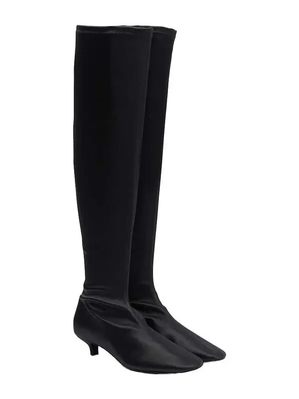 TOTEME Satin Knee-high Boots - Black
