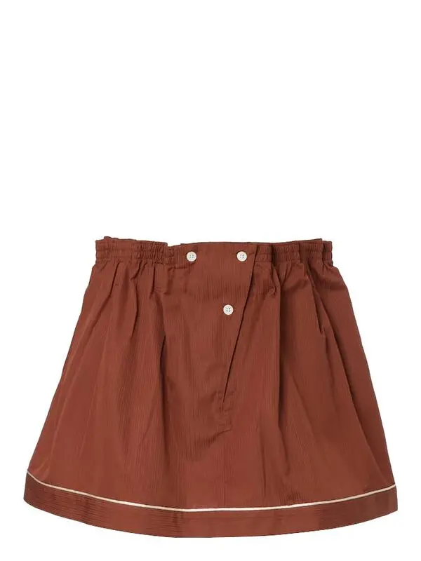 Prada Striped Cotton Miniskirt - Brown