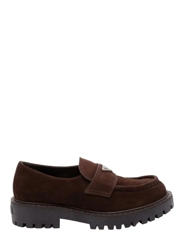Prada Leather Moccasins - Brown