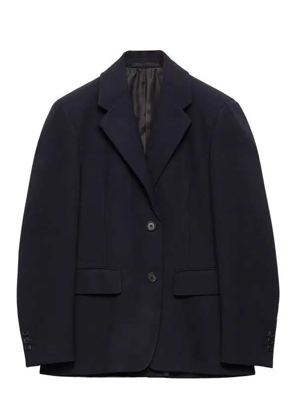 Prada Single-breasted Rush Stitch Jacket - Navy