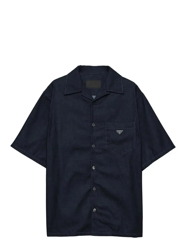 Prada Denim Bowling Shirt - Navy