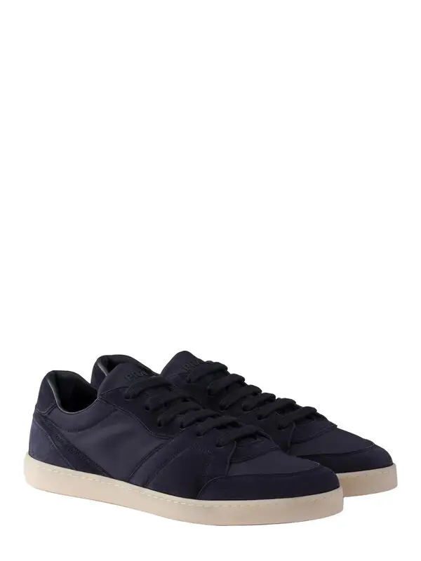 Prada Suede And Re-nylon Sneakers - Navy