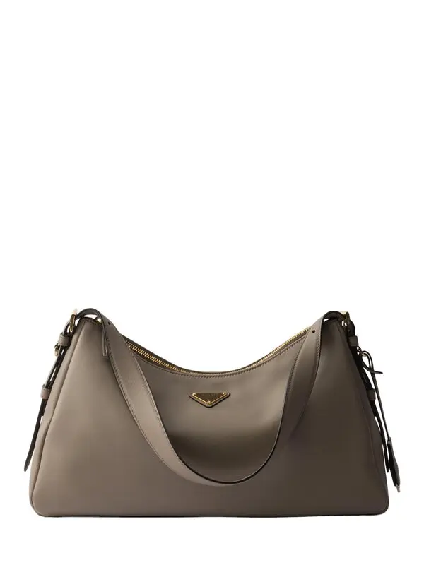 Prada Aimée Large Leather Shoulder Bag - Grey