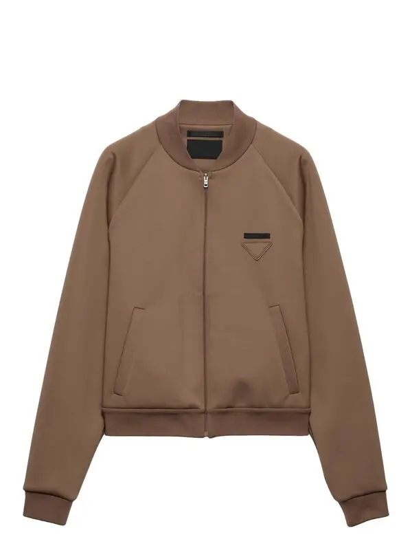 Prada Technical Fleece Blouson Jacket - Brown