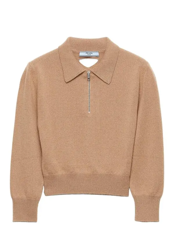 Prada Cashmere Polo Sweater - Brown