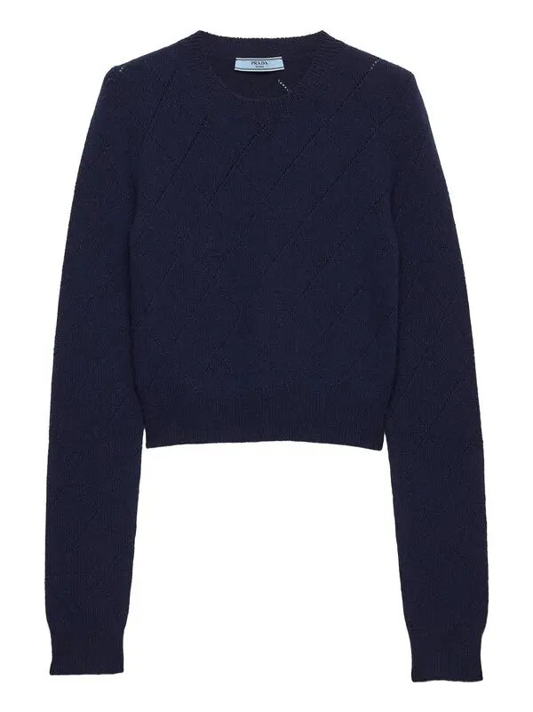 Prada Cashmere Crew-neck Sweater - Navy
