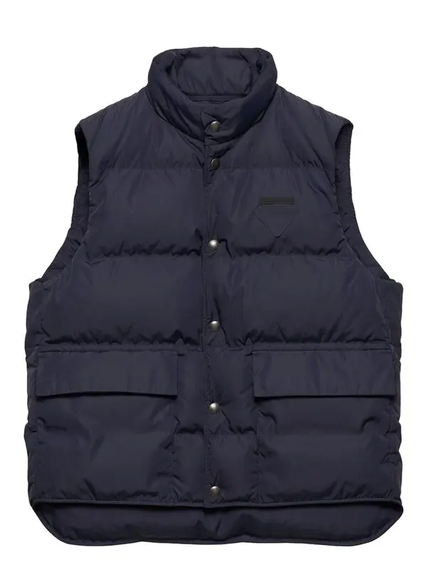 Prada Re-nylon Puffer Vest - Blue